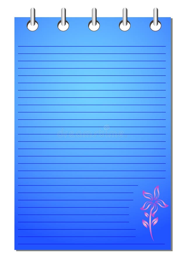 Spiral blue notepad stock vector. Illustration of literacy - 8571960