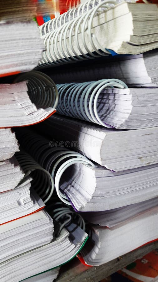 Spiral books closeup image stock photo. Image of spiral - 162848796