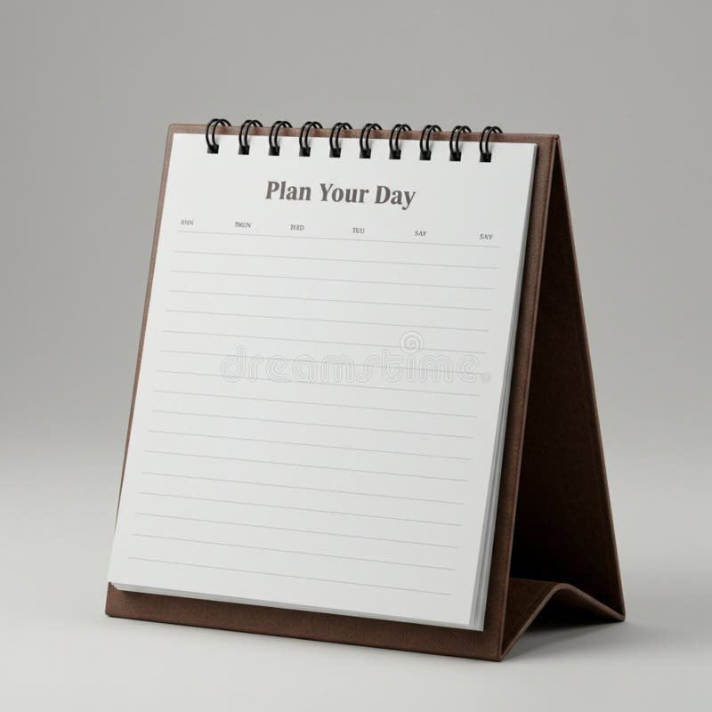 A Spiral-bound Desk Planner with the Title "Plan Your Day" Printed at ...