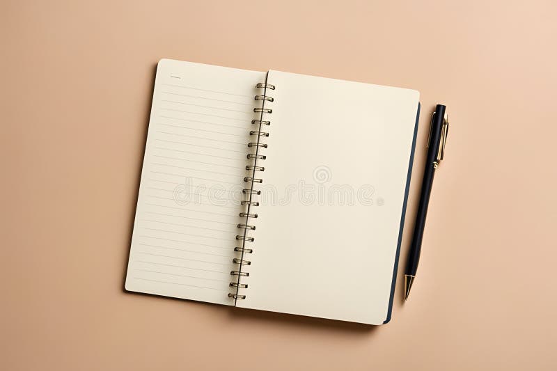 A Spiral Bound Notebook with a Black and Blue Spiral Binding Stock ...