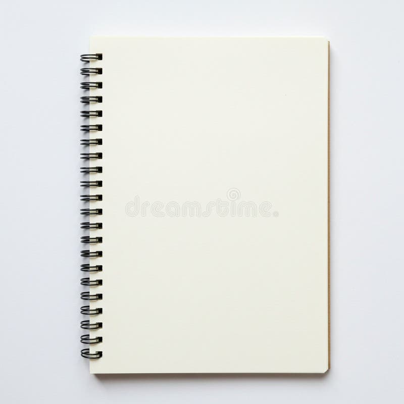 Spiral-bound Notebook with a Blank, Cream-colored Cover. the Metal Coil ...