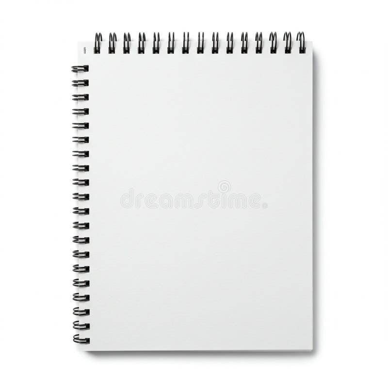 Spiral-bound Notebook with a Blank White Cover and Pages, Oriented ...