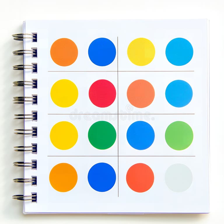 Spiral Bound Notebook Featuring Colorful Circles Color Chart Guide for ...