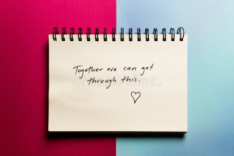 Spiral-bound Notebook with Handwritten Positive Message `Together we ...