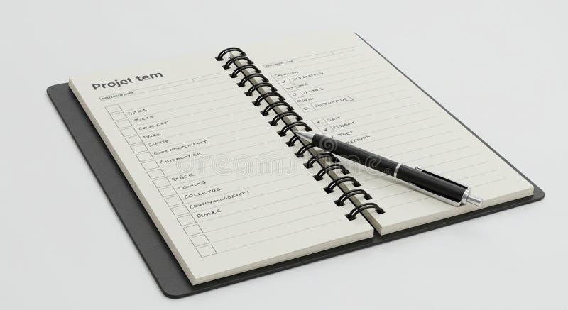 Spiral-bound Notebook Open To a Checklist Page. the Page Lists Various ...
