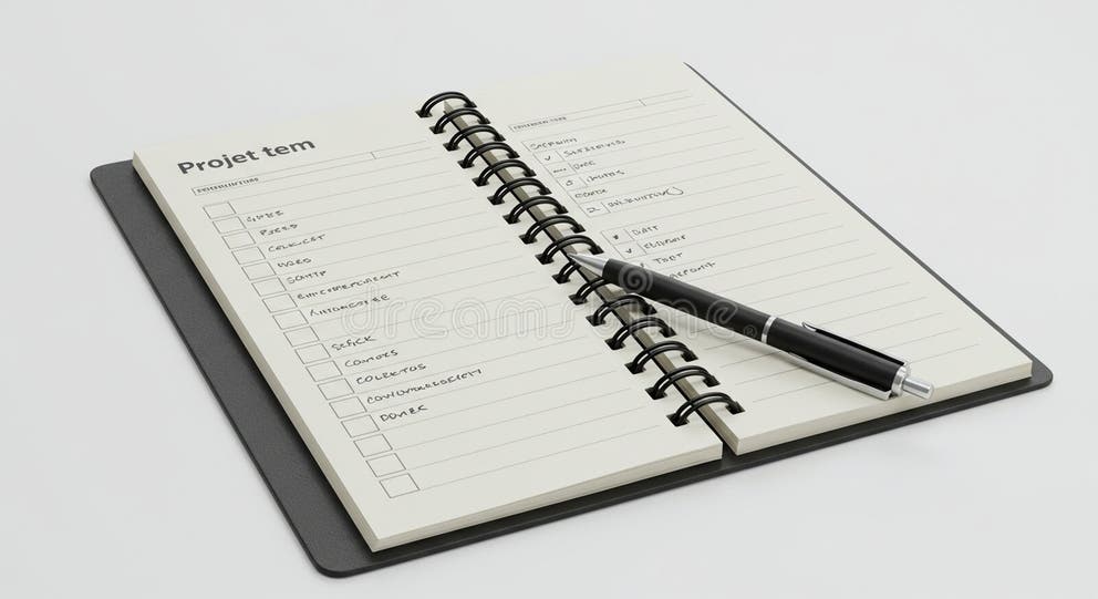 Spiral-bound Notebook Open To a Checklist Page. the Page Lists Various ...
