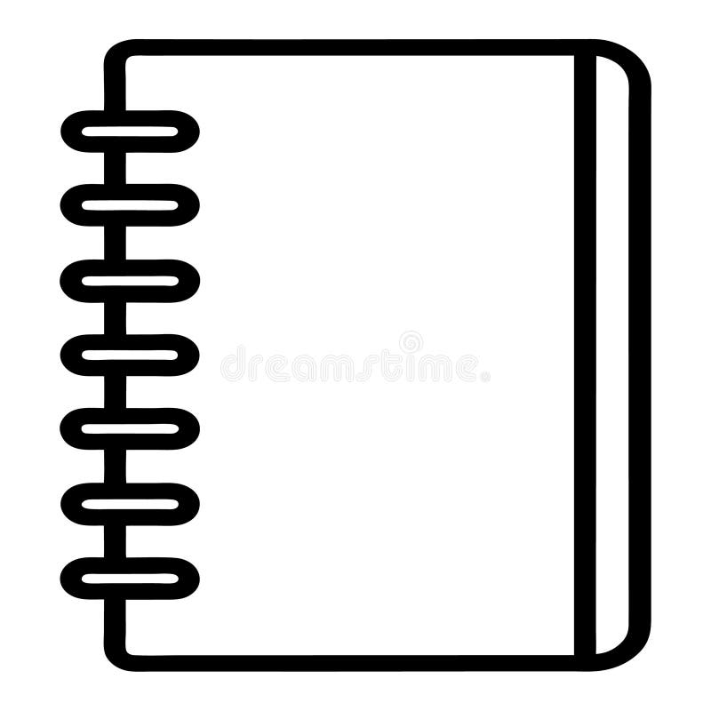 Spiral-Bound Notebook Outline Vector for Educational and Creative ...