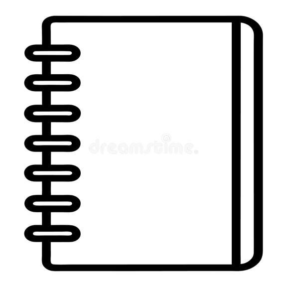 Spiral-Bound Notebook Outline Vector for Educational and Creative ...