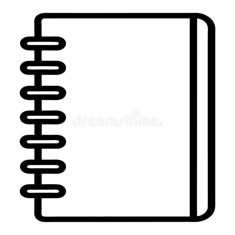 Spiral-Bound Notebook Outline Vector for Educational and Creative ...