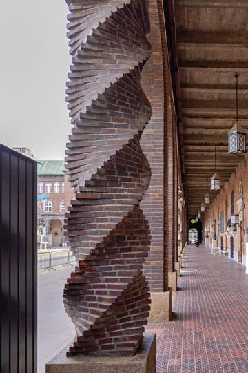 Spiral Bricks Column stock image. Image of support, szeged - 268034223