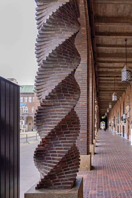 Spiral Bricks Column stock image. Image of support, szeged - 268034223