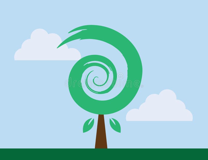 Spiral Brushed Tree stock vector. Illustration of environment - 43217017