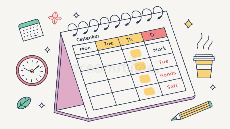 Spiral Calendar Vector, Monthly Planner Design, Organization Tool ...