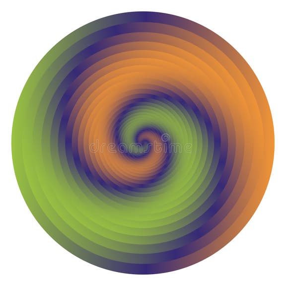 Spiral Circle Element. Color Swirl Shape. Gradient Vector Ring ...