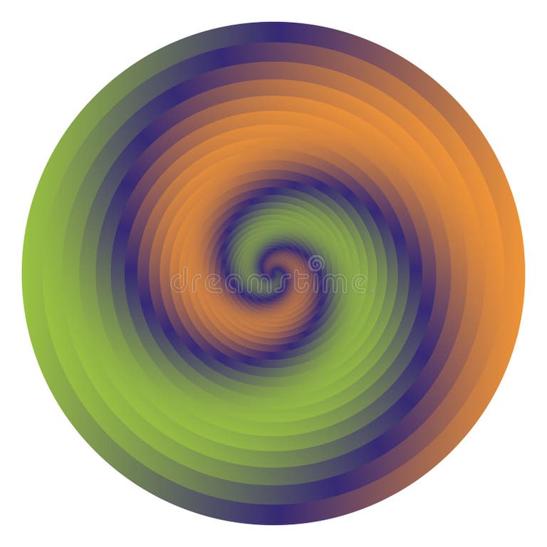 Spiral Circle Element. Color Swirl Shape. Gradient Vector Ring ...
