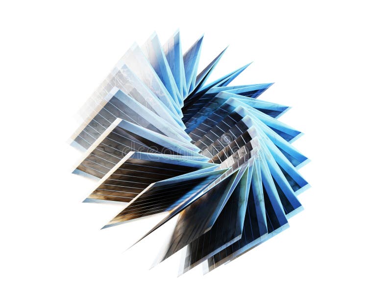 Spiral Circular Pattern of Sharp Panels in Rotation Stock Illustration ...
