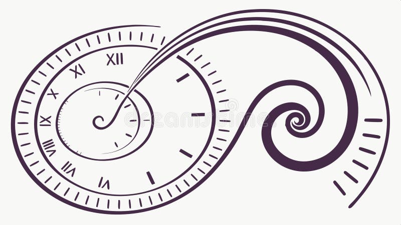 Spiral Clock Illustration, for Time Concepts and Abstract Time Designs ...