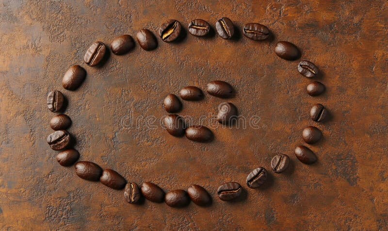 A Spiral of Coffee Beans on a Brown Surface Stock Photo - Image of dark ...