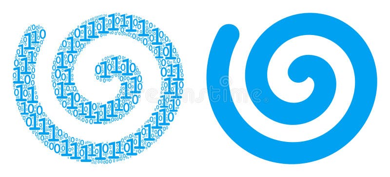 Spiral Collage of Binary Digits Stock Vector - Illustration of universe ...