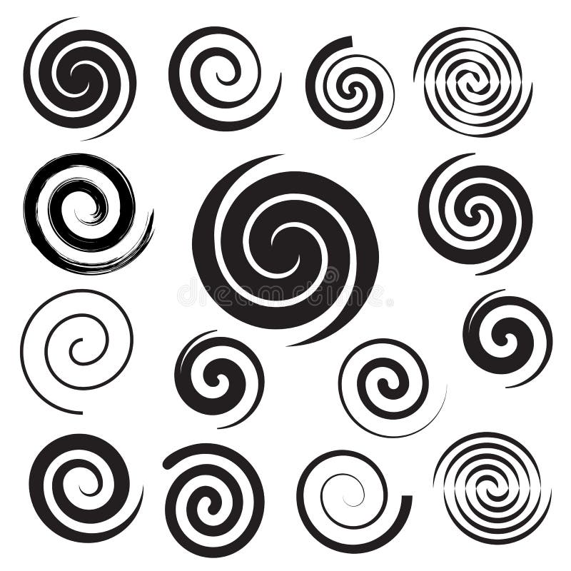 Spiral Collection. Set of Simple Spirals Stock Vector - Illustration of ...