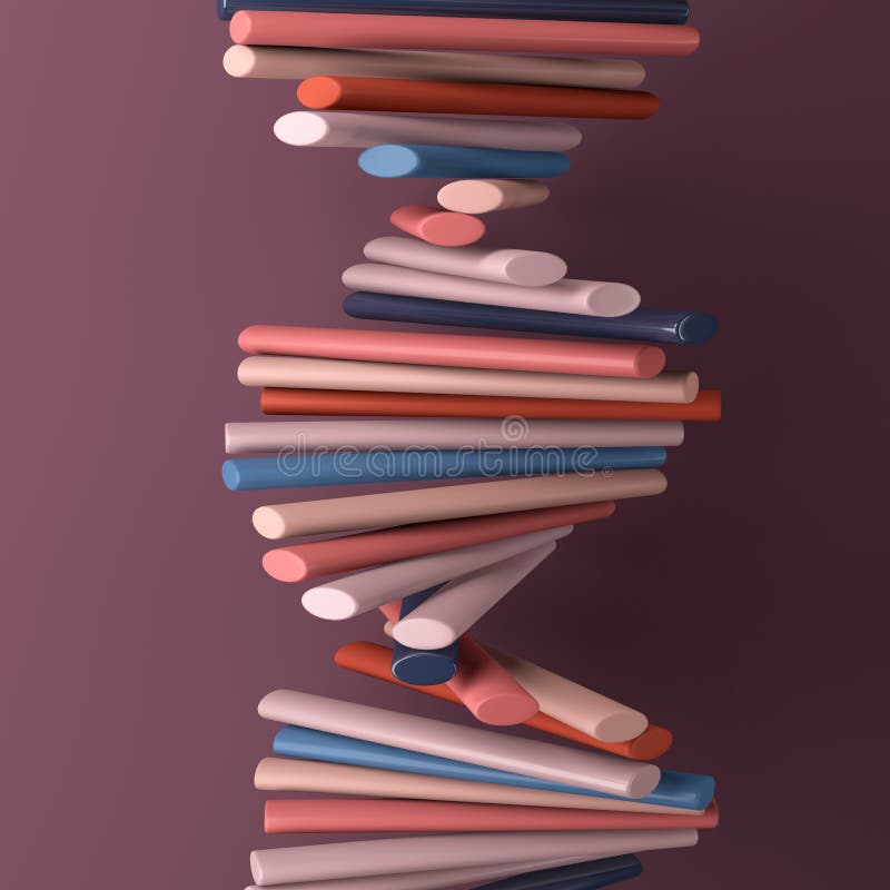 Spiral with Colorful Glossy Blocks. Abstract Illustration, 3d Render ...