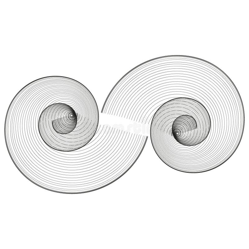 Spiral Curve Elements. Dynamic Optical Shapes. Minimalistic Abstract ...