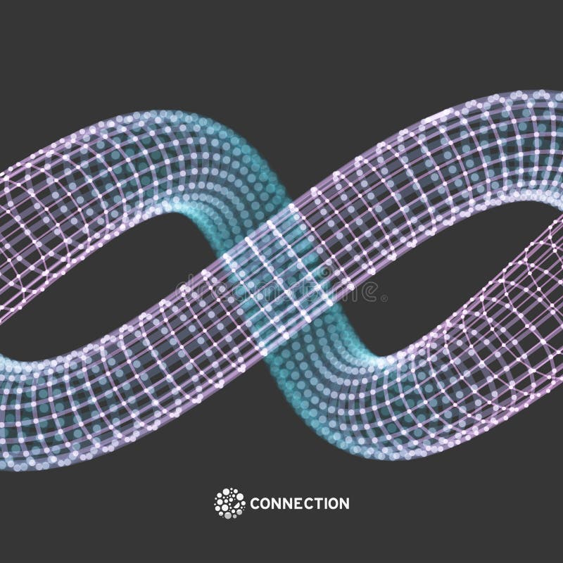 Spiral Wireframe Connection Structure Dynamic Background Stock Illustration Illustration Of