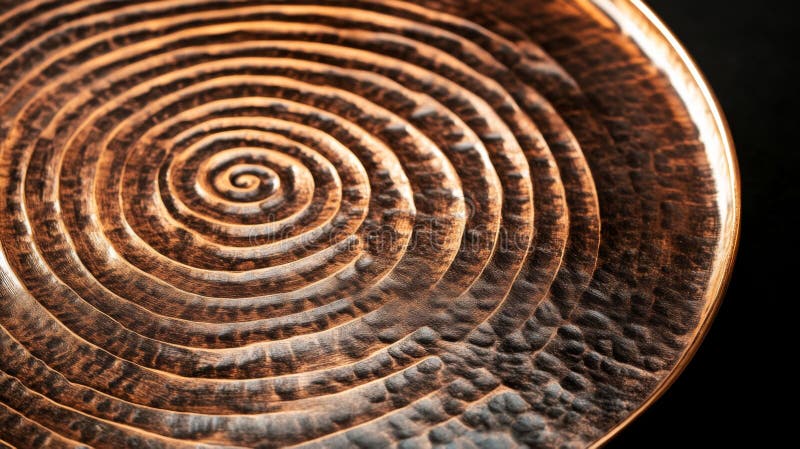 Spiral Design on a Dark Brown Metallic Plate Stock Illustration ...