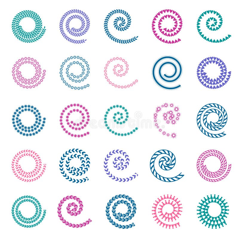 Spiral design elements. stock vector. Illustration of shape - 67477519