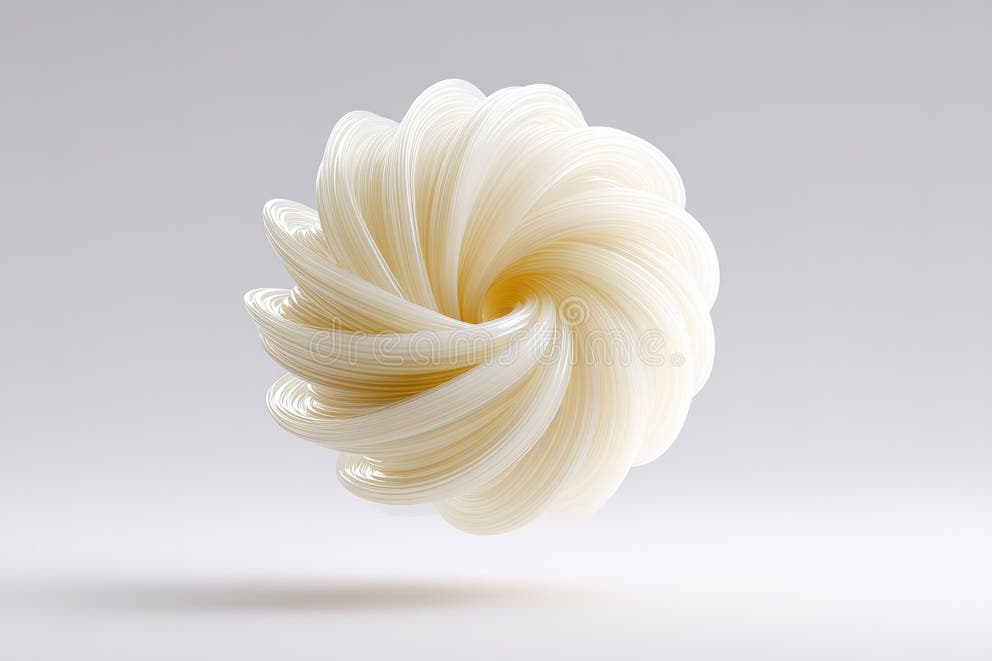 Spiral Design Showcasing Delicate Strands of Translucent Material in a ...