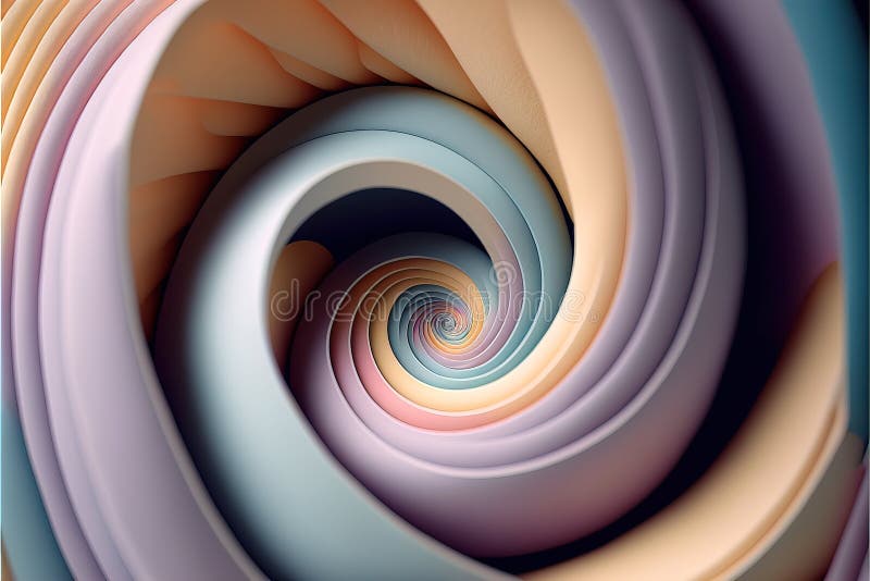 A Spiral of Different Colors and Shapes on a Blue Background with a ...