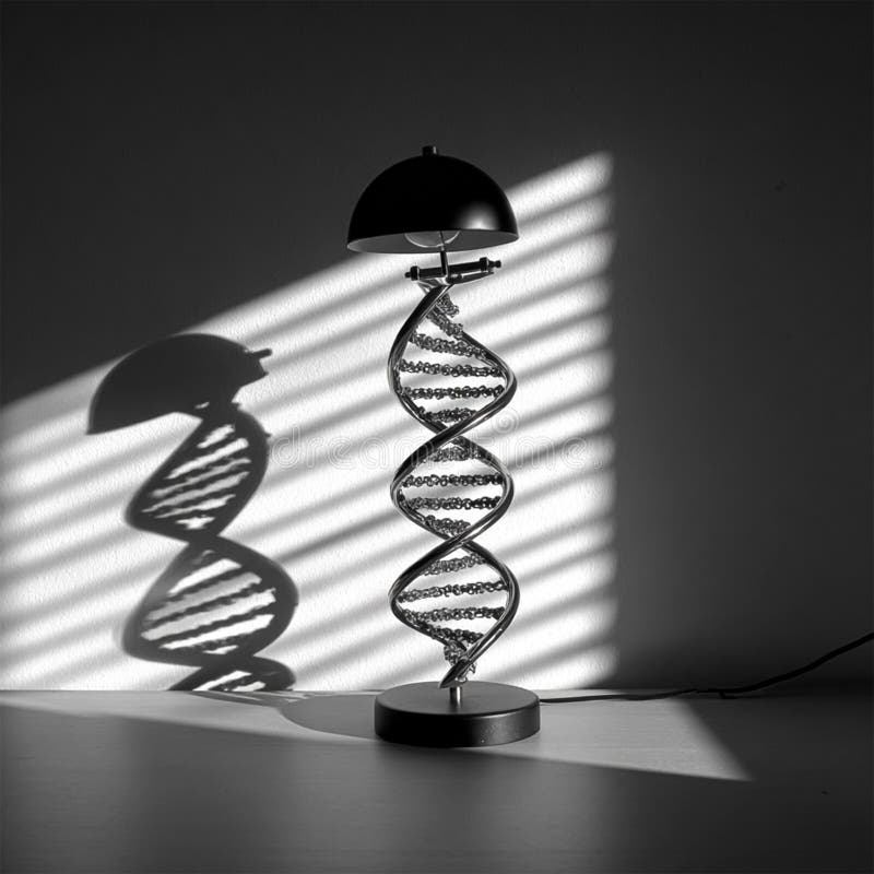 Spiral DNA Double Helix Structure on Blue Background Stock Photo ...