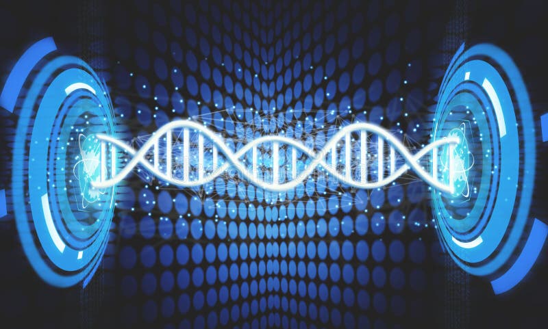 Spiral DNA Molecules. Structure of the Genetic Code Stock Illustration ...