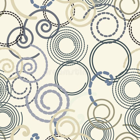 Spiral Dotted Lines. Cicles Dots Seamless Pattern. Vector Illustration ...