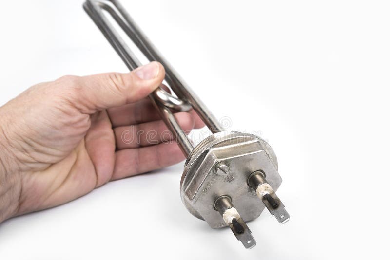 Spiral Electric Heating Boiler Tube on a White Stock Photo - Image of ...