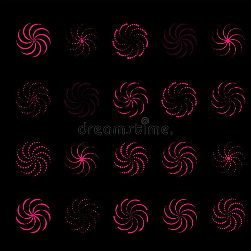 Spiral Elements Vector. Different Spirals Icons for Logo. Stock Vector ...
