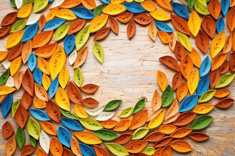 Spiral of Falling Paper Leaves in Autumn Colors Stock Photo - Image of ...