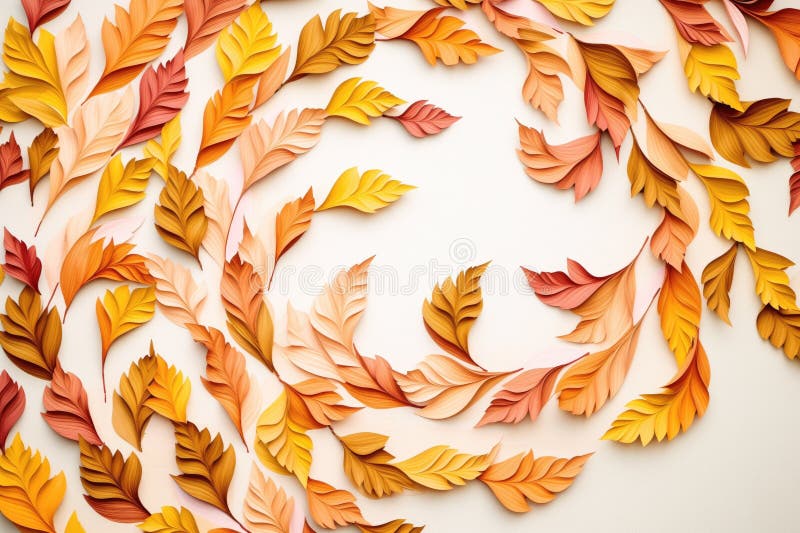Spiral of Falling Paper Leaves in Autumn Colors Stock Photo - Image of ...