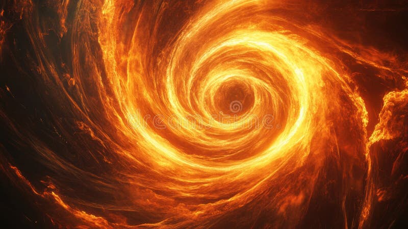 A Spiral of Fire in the Dark Stock Illustration - Illustration of heat ...