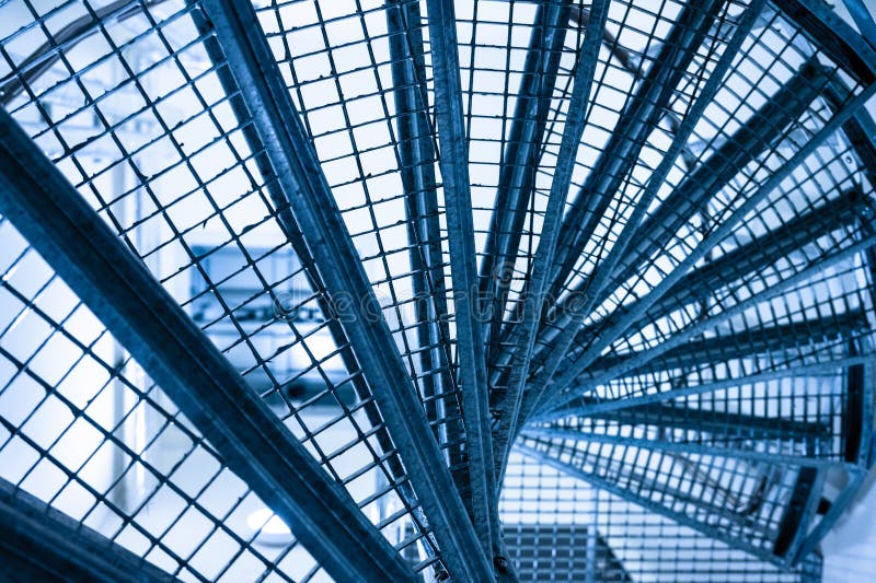 Spiral Fire Emergency Metal Staircase.. Stock Photo - Image of stair ...