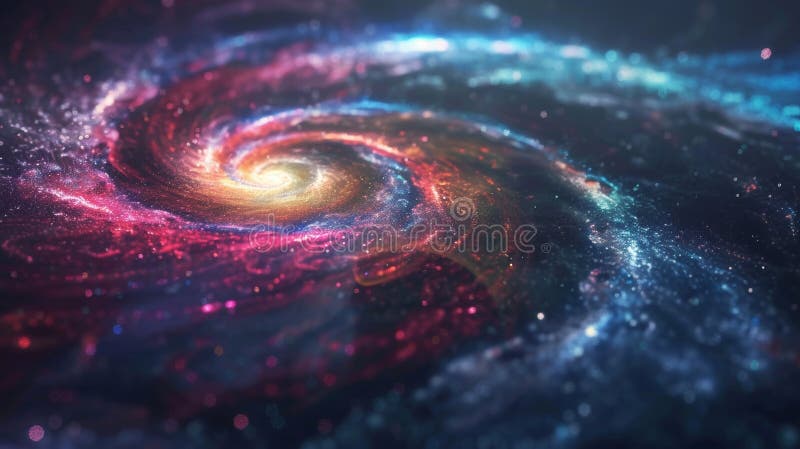 A Spiral Galaxy with a Bright Blue and Red Color, AI Stock Photo ...