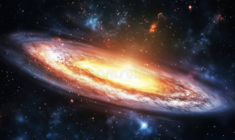 Spiral Galaxy with Bright Core and Cosmic Background, Stunning ...