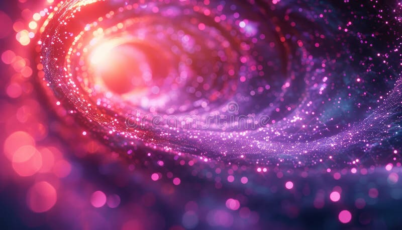 A Spiral Galaxy with a Bright Pink Sun in the Center by AI Generated ...