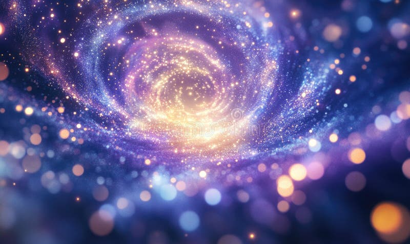 A Spiral Galaxy with a Bright Yellow Center Stock Image - Image of ...