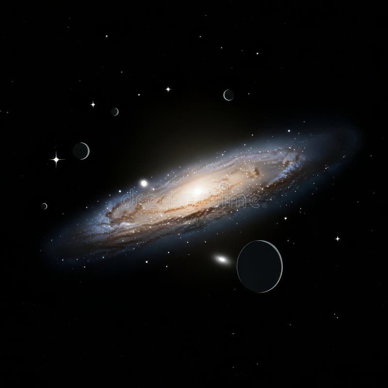 Spiral Galaxy: Celestial Dance of Light and Dark Stock Illustration ...