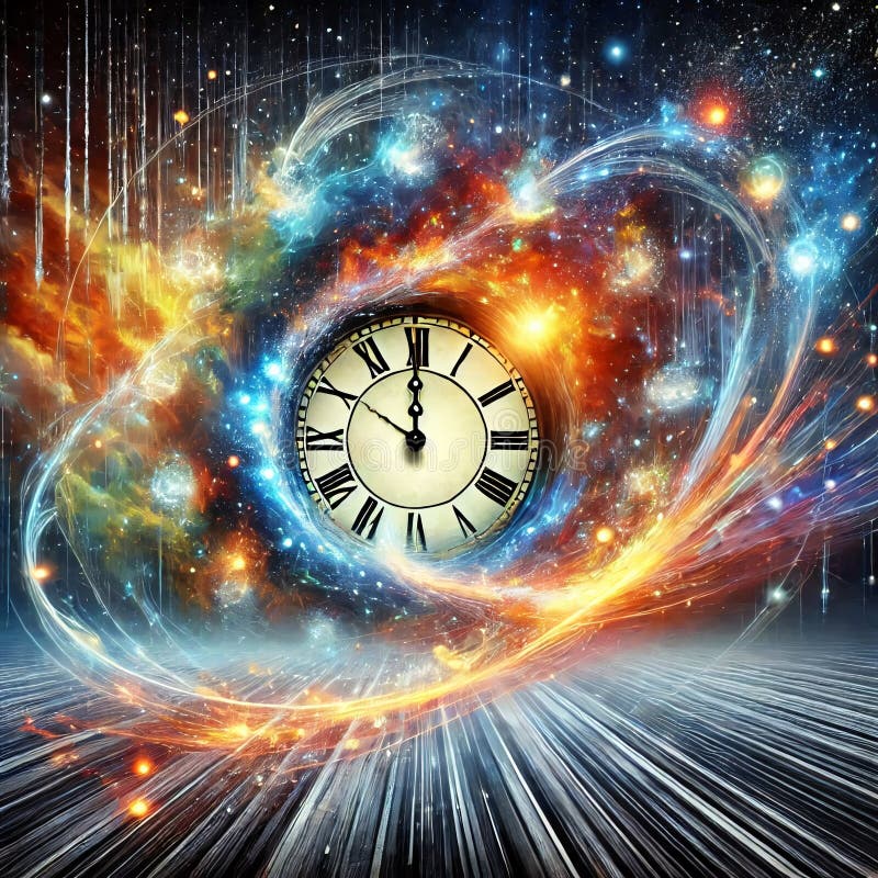 Spiral Galaxy Clock Generative for AI Stock Illustration - Illustration ...