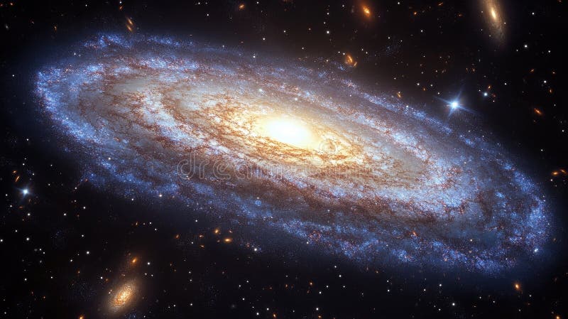 Spiral Galaxy in Deep Space Youtube Cover Stock Illustration ...