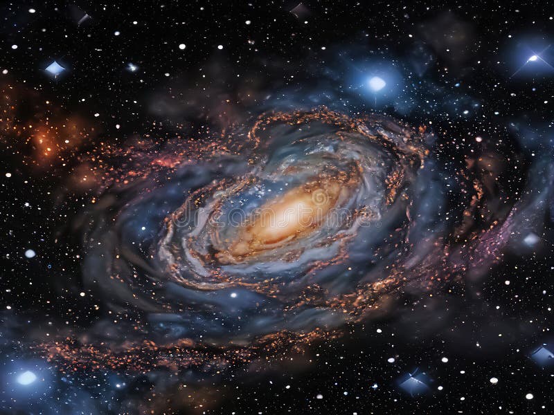Spiral Galaxy in Deep Space. Space Scene with Stars in the Galaxy Stock ...