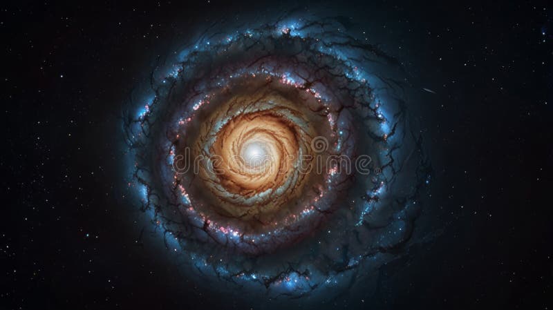 Spiral Galaxy Disk Floating in Outer Space, Showcasing Its Intricate ...