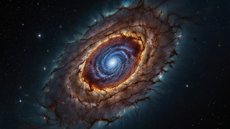 Spiral Galaxy Disk Floating in Outer Space, Showcasing Its Intricate ...